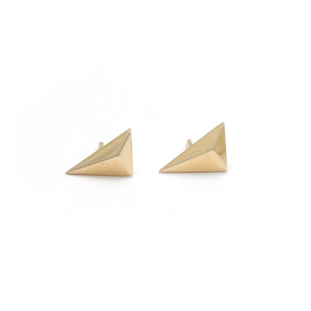 Yellow Gold Right Angle Triangle Studs – Curated Los Angeles